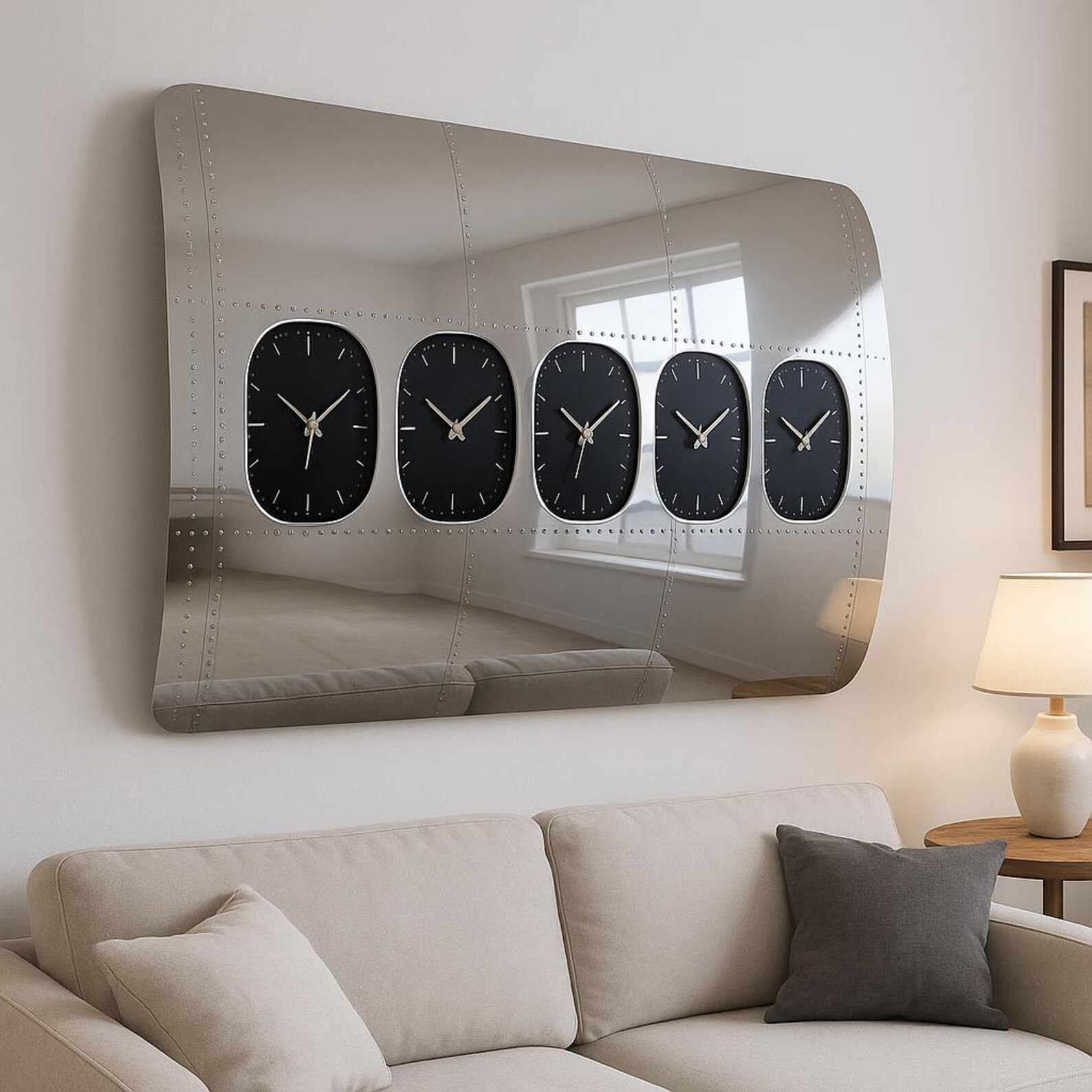 Handmade Aircraft Window Wall Clock – Aviation-inspired Aluminum Panel ...