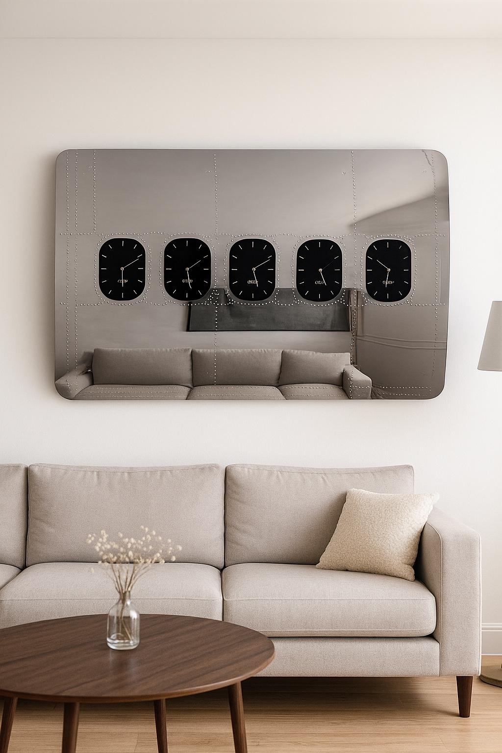 Handmade Aircraft Window Wall Clock – Aviation-inspired Aluminum Panel ...