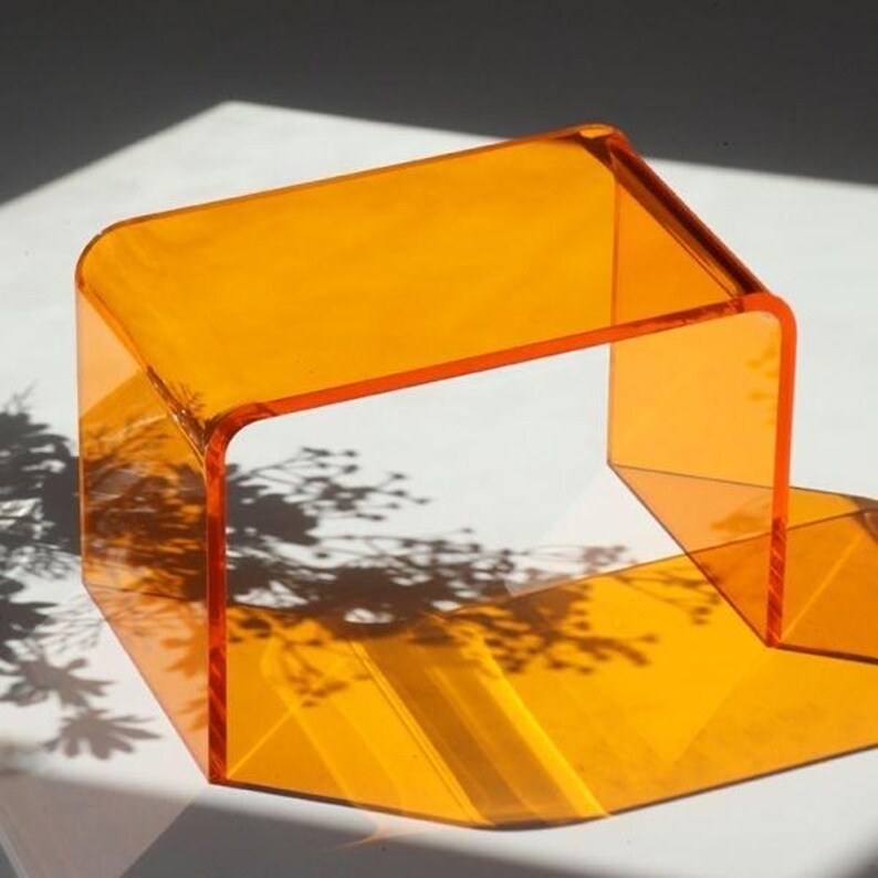 Modern Acrylic Nesting Tables Set of 3 – Transparent Blue, Black, or Orange | Minimalist Side ...