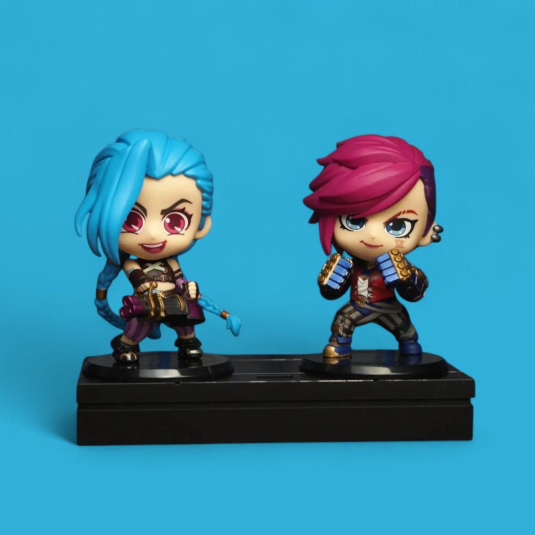 Arcane League of Legends Figures – Jinx & Vi Handmade 10cm Collectibles ...