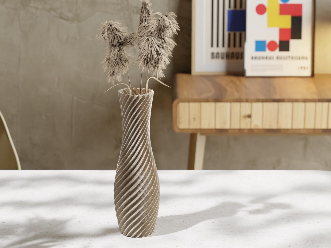 Helix Spiral Vase 3D Printed Modern Home Decor, Elegant Twist Design ...