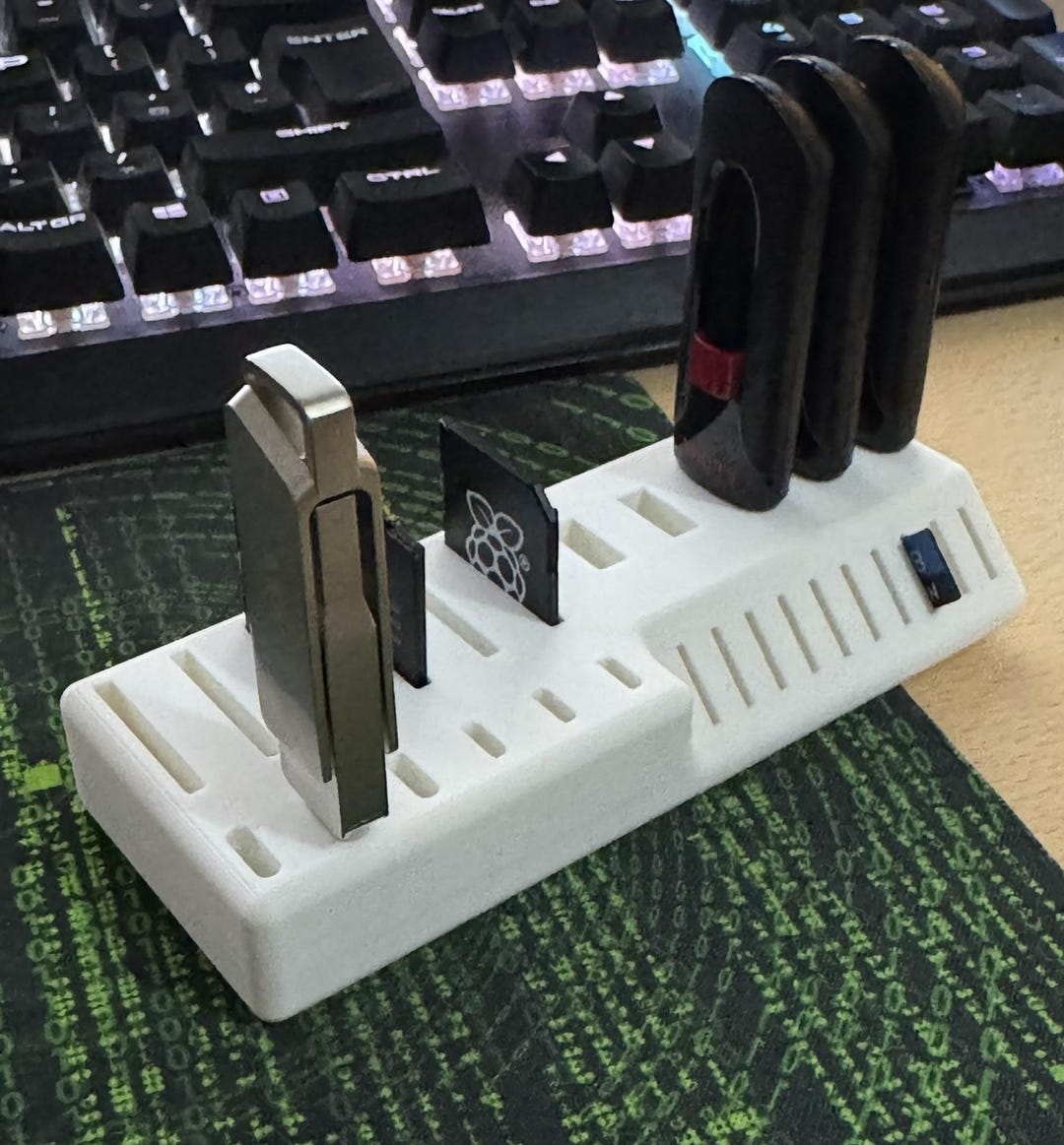 USB and SD Card Holder Desk Tidy, Organizer for Cables & Accessories ...