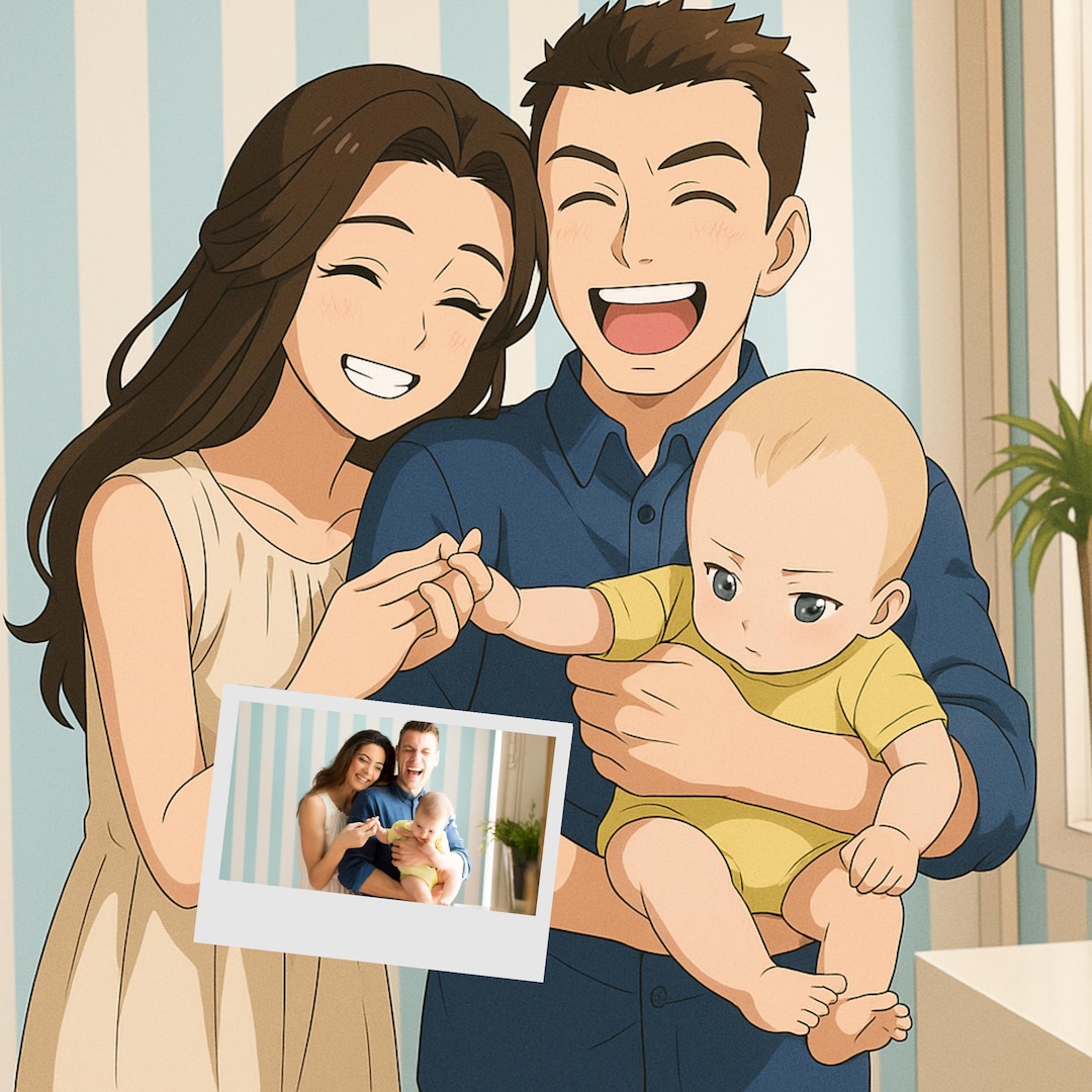 Custom Anime Style Family Portrait – Turn Your Family Photo Into Cute ...