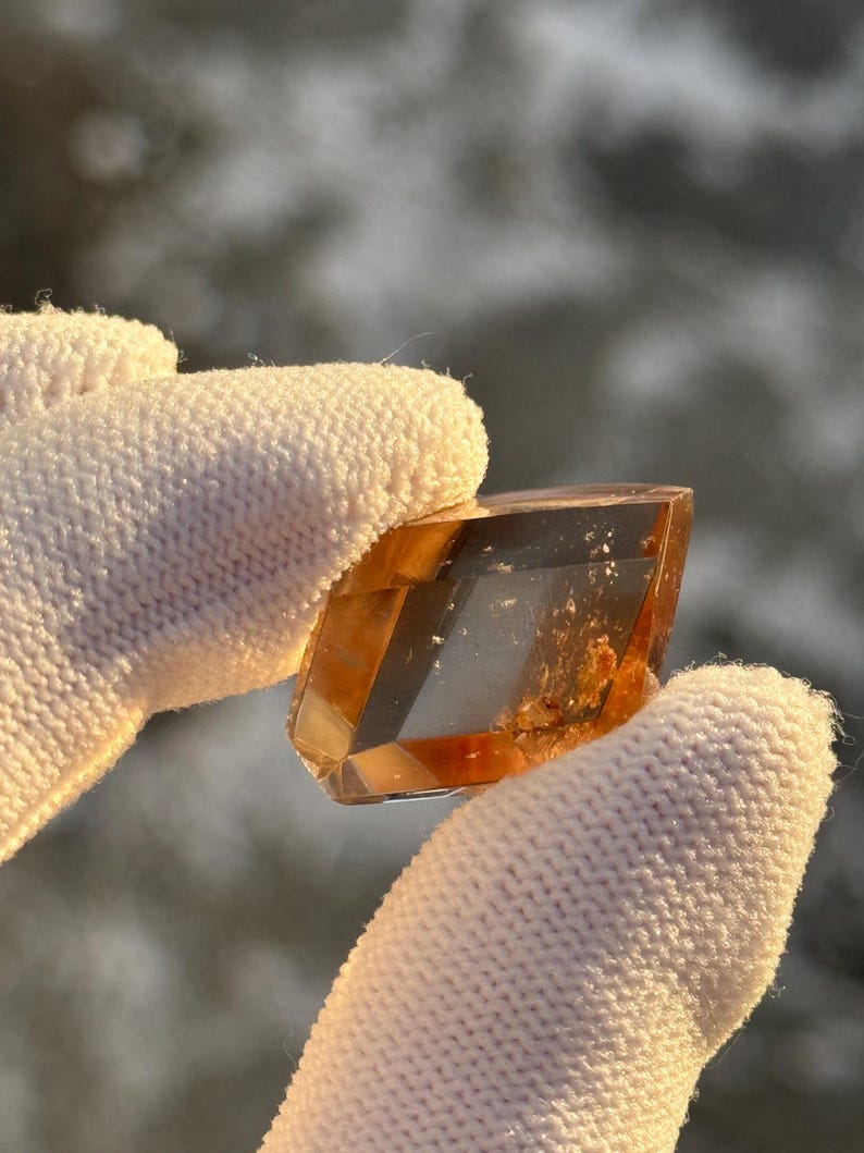 Polychrome Topaz – Hand-cut Ukrainian Gem, Clear & Wine Tones, Volyn ...