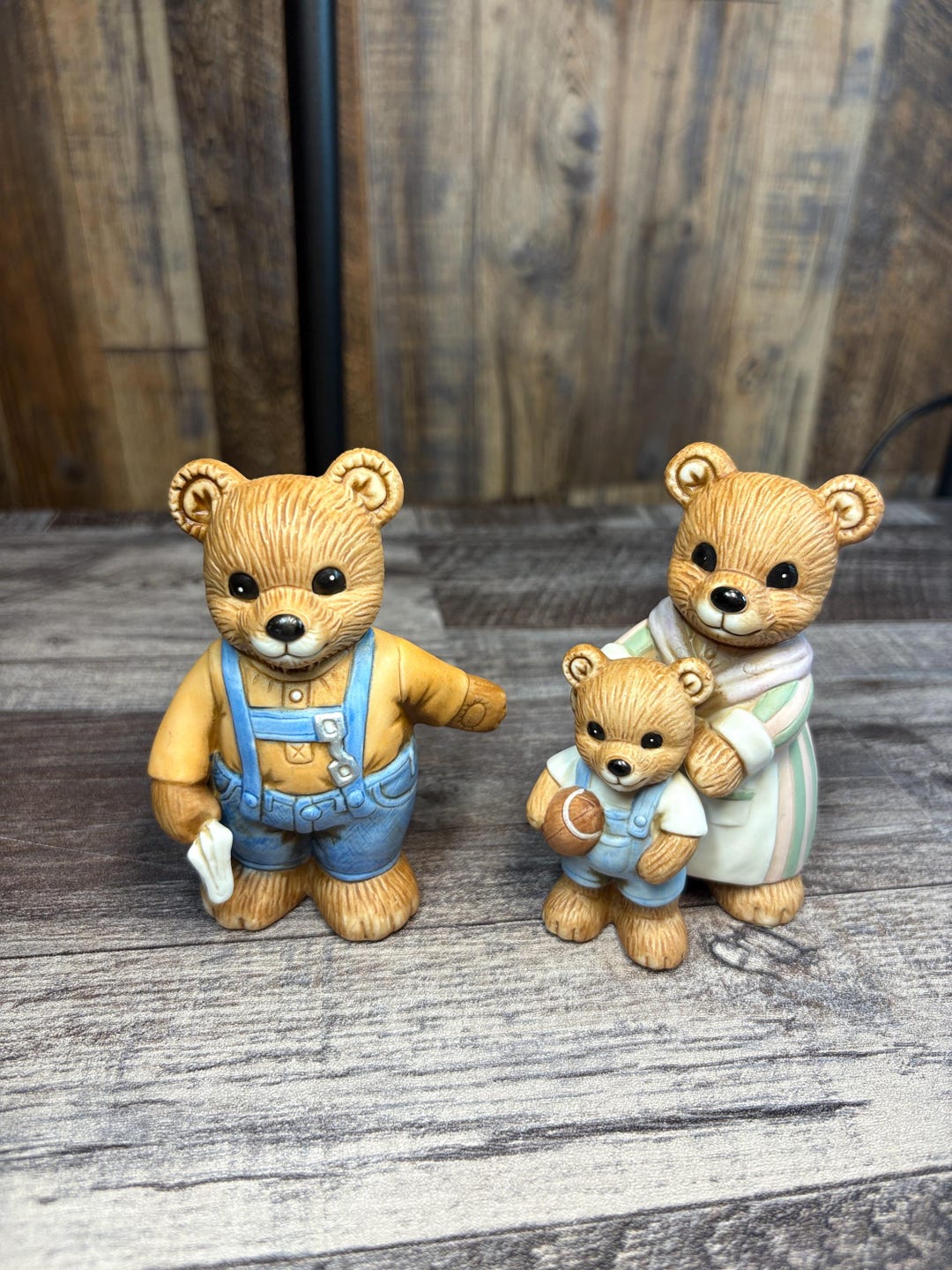 Vintage Homco Porcelain Bear Family Figurines - Etsy