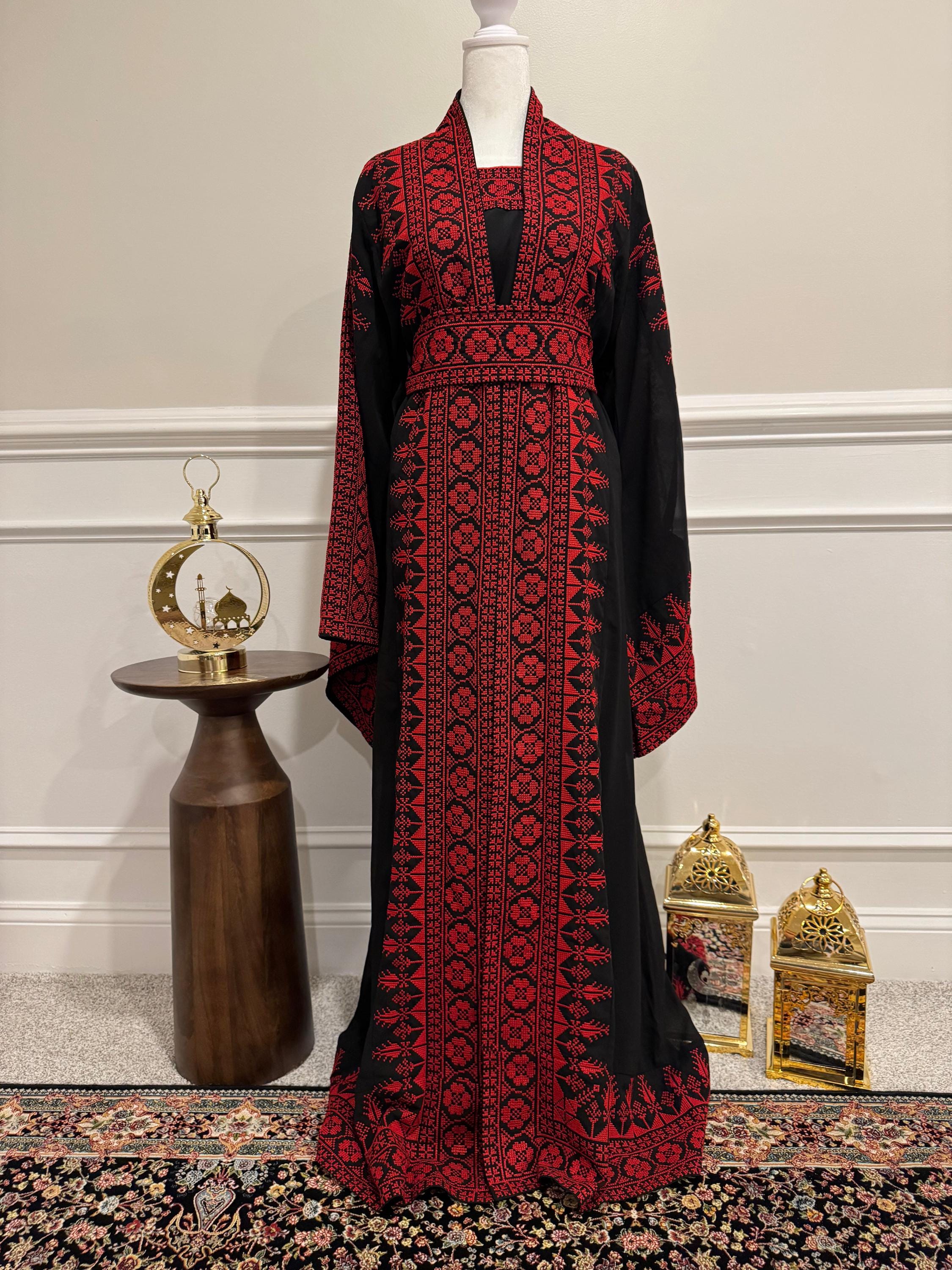 Embroidered Palestinian Style Traditional 2-piece Abaya - Etsy