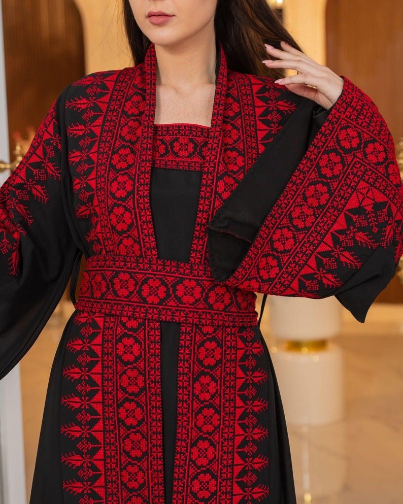 Embroidered Palestinian Style Traditional 2-piece Abaya - Etsy