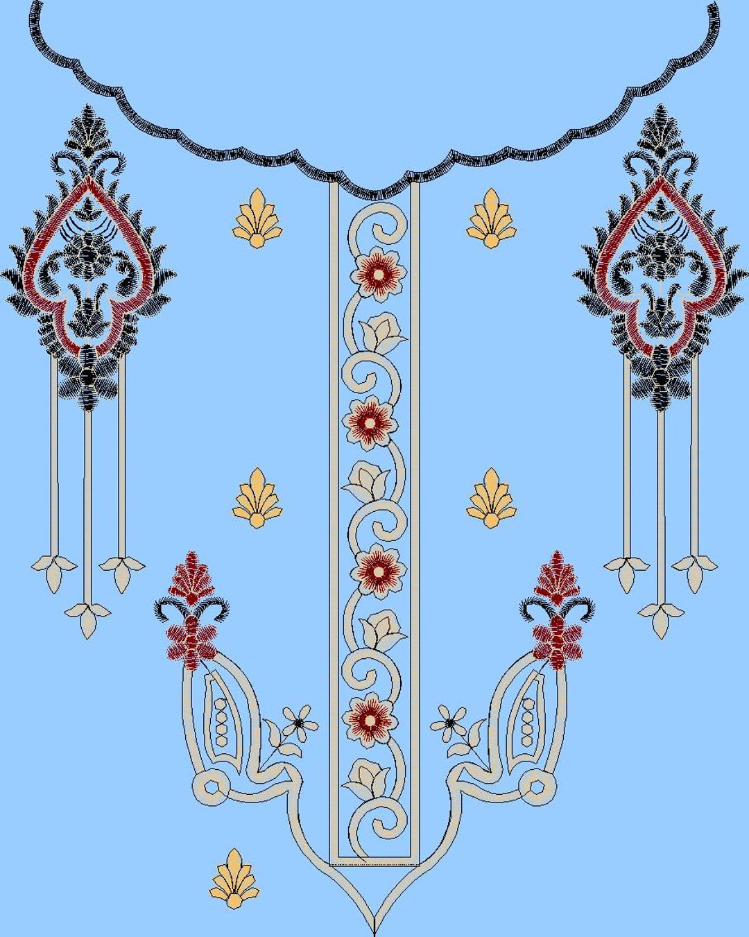 Neck Embroidery Designs - Etsy
