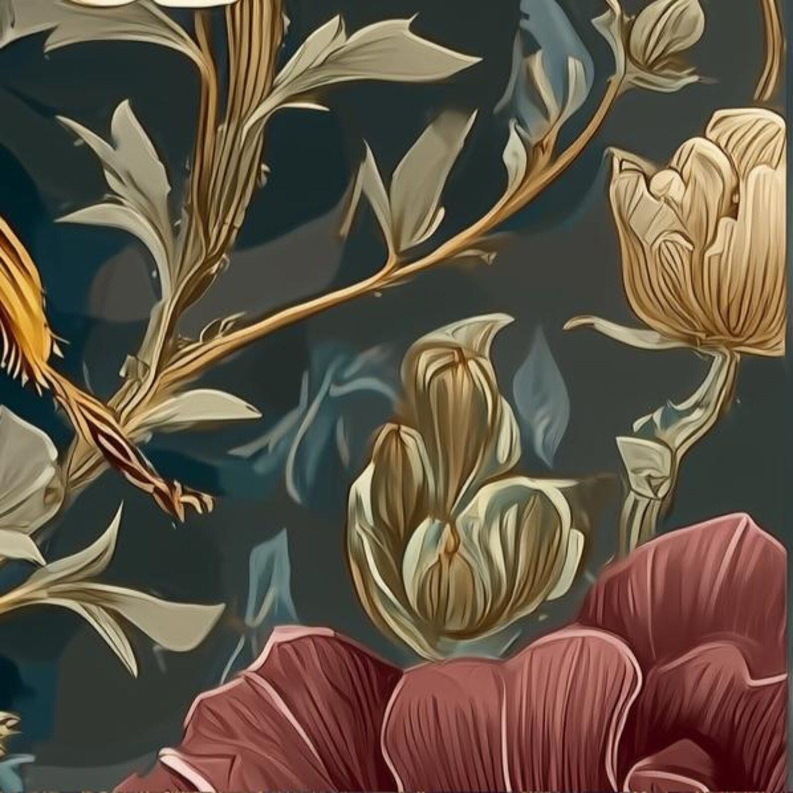 Bee in William Morris Style Digital Products - High Quality Vintage ...