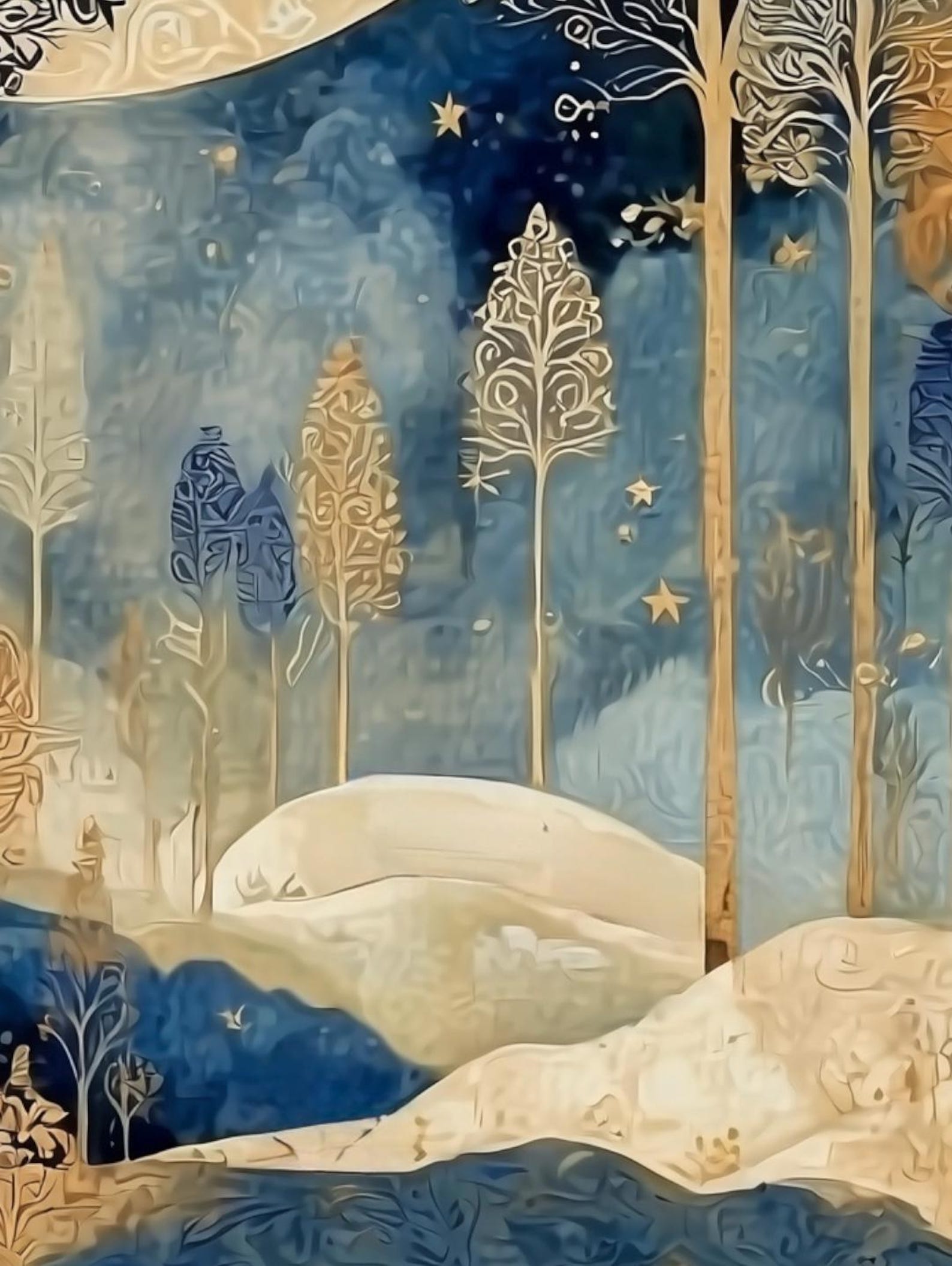 Winter in William Morris Style Digital Products - Christmas Art Nouveau ...