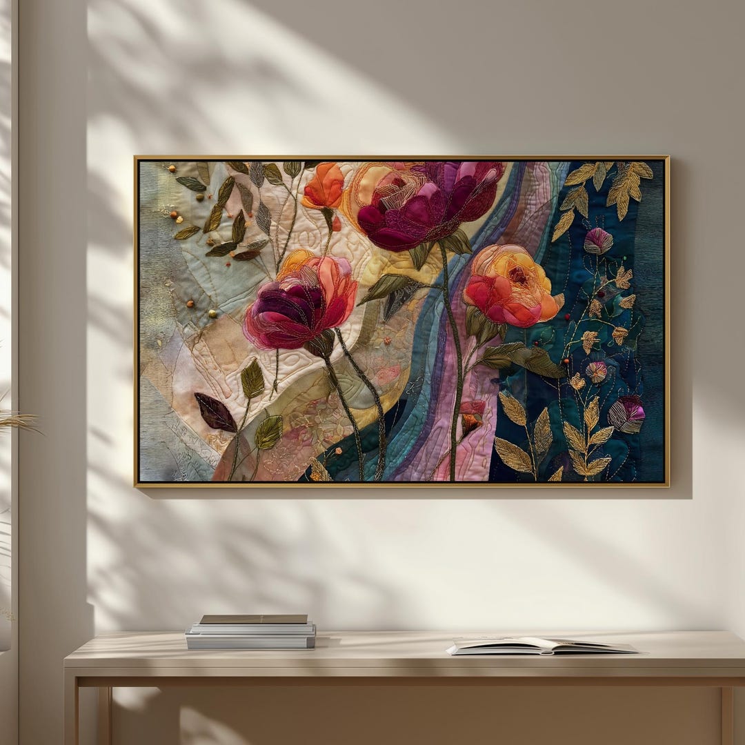 Fabric & Tapestry Peony Flowers Printable Wall Art - Spring Decor ...