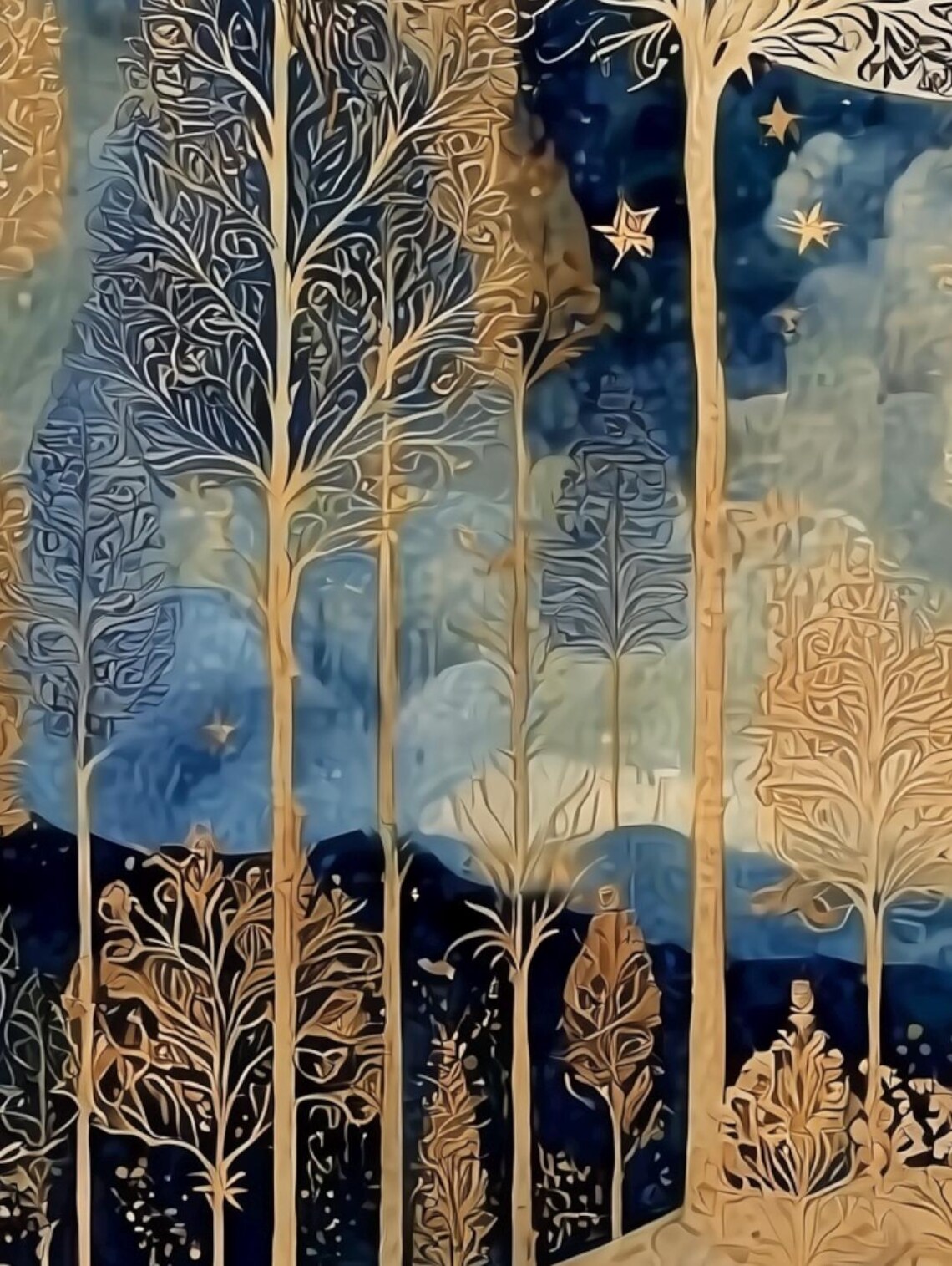 Winter in William Morris Style Digital Products - Christmas Art Nouveau ...