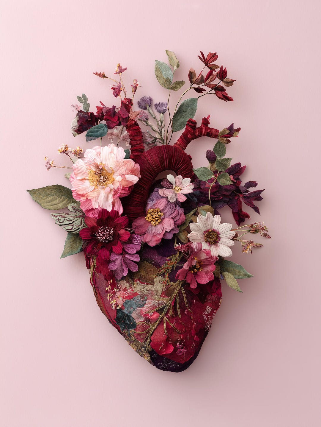 Anatomical Heart for Valentines Day. Valentines Day Gift. Flowers ...