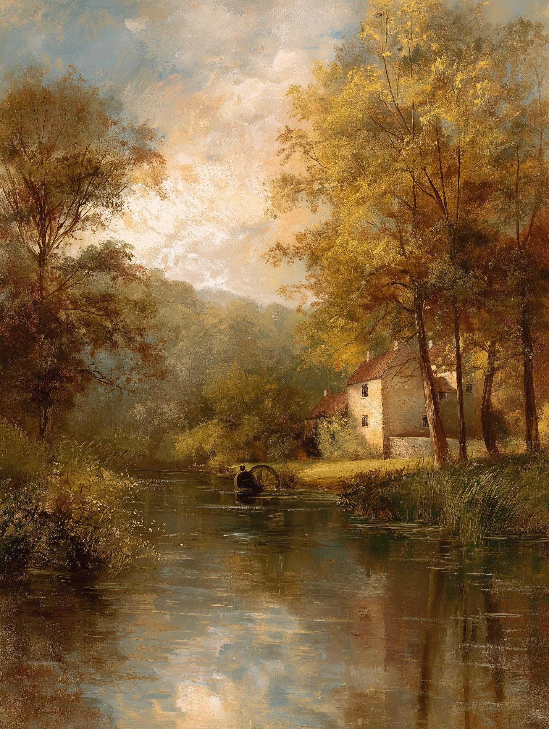 Fall English Countryside - Victorian Vintage Autumn Landscape Digital ...