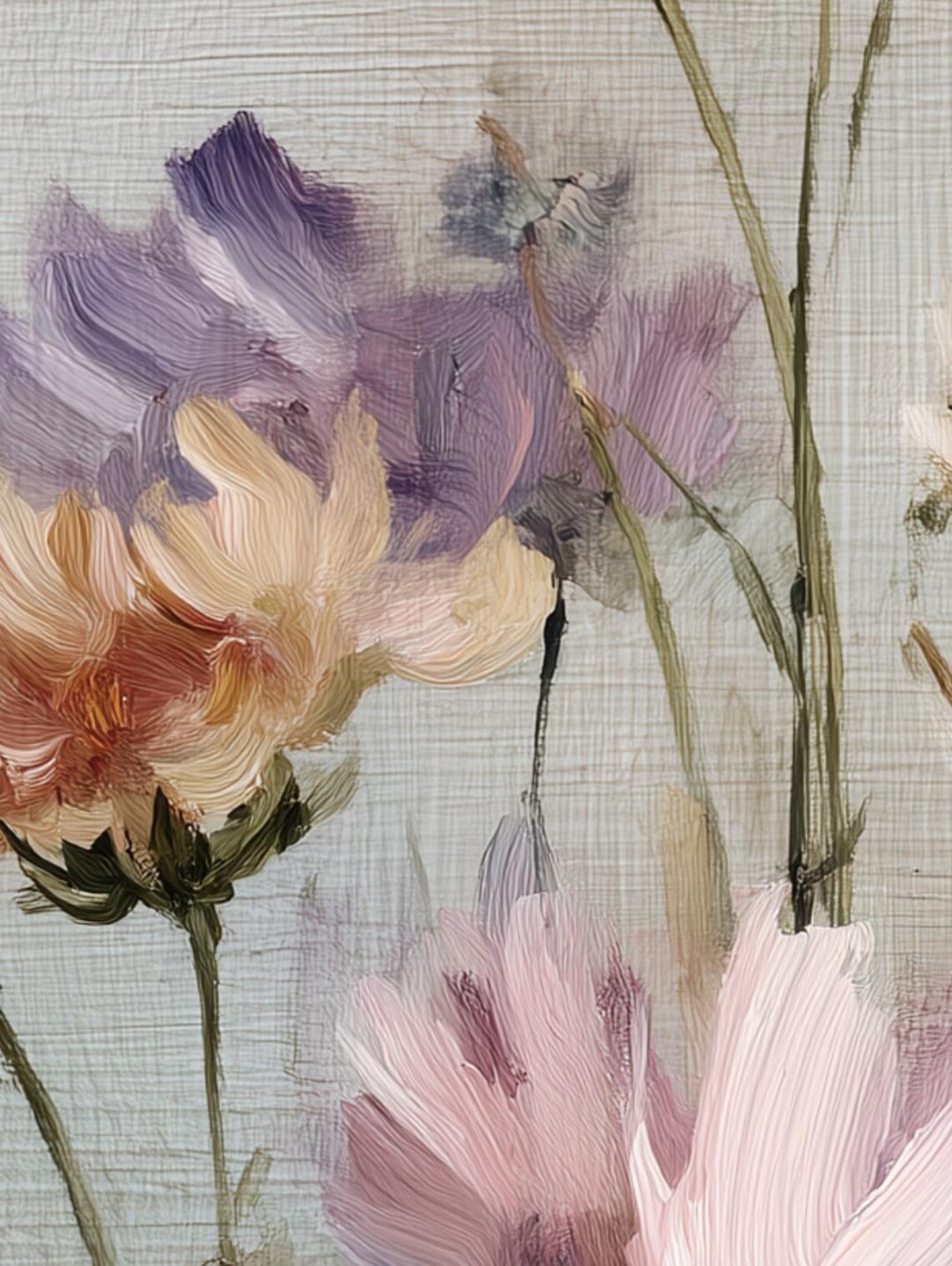 Wildflower Victorian Flowers Printable Wall Art. Spring Decor Vintage ...