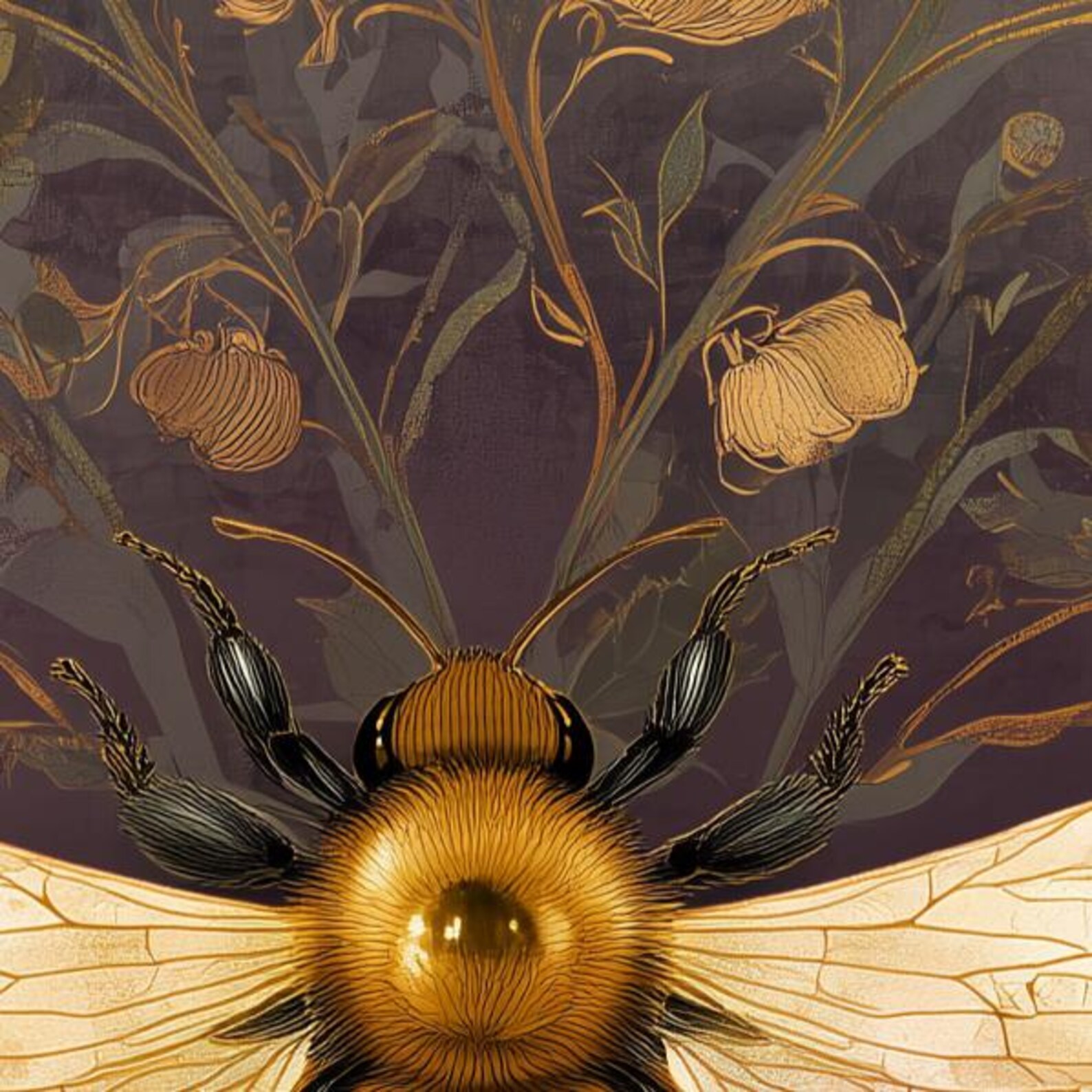 Bee in William Morris Style Digital Products - High Quality Vintage ...