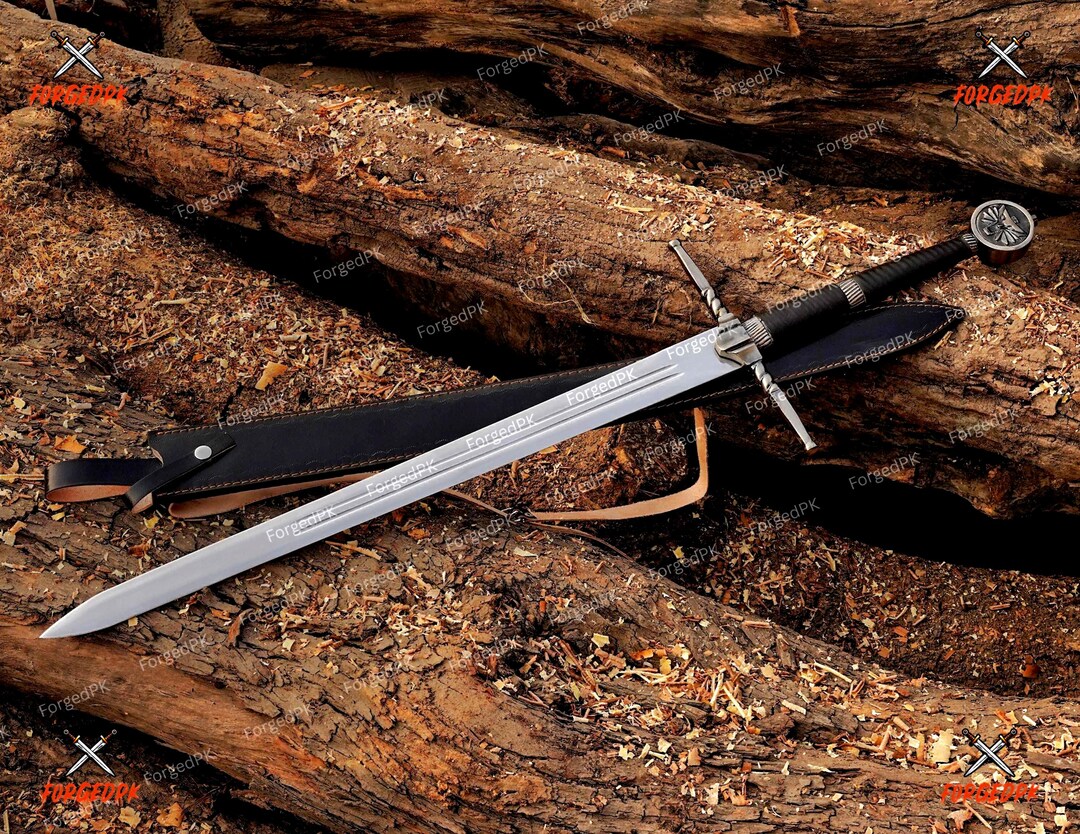 Hand-forged Silver Wolf Steel Sword | Fantasy Warrior Inspired Replica ...