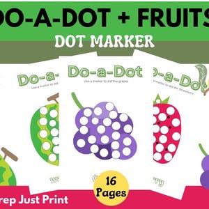 Fruit Dot Marker Activity Pack: Printable Do-a-dot Coloring Pages for ...