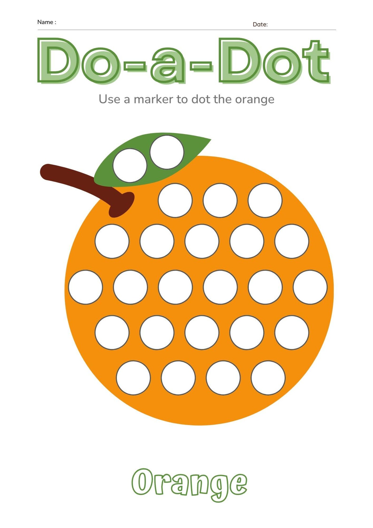 Fruit Dot Marker Activity Pack: Printable Do-a-dot Coloring Pages for ...