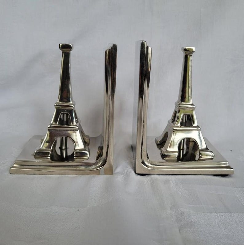 Eiffel Tower Bookends, Silver Metal - Etsy