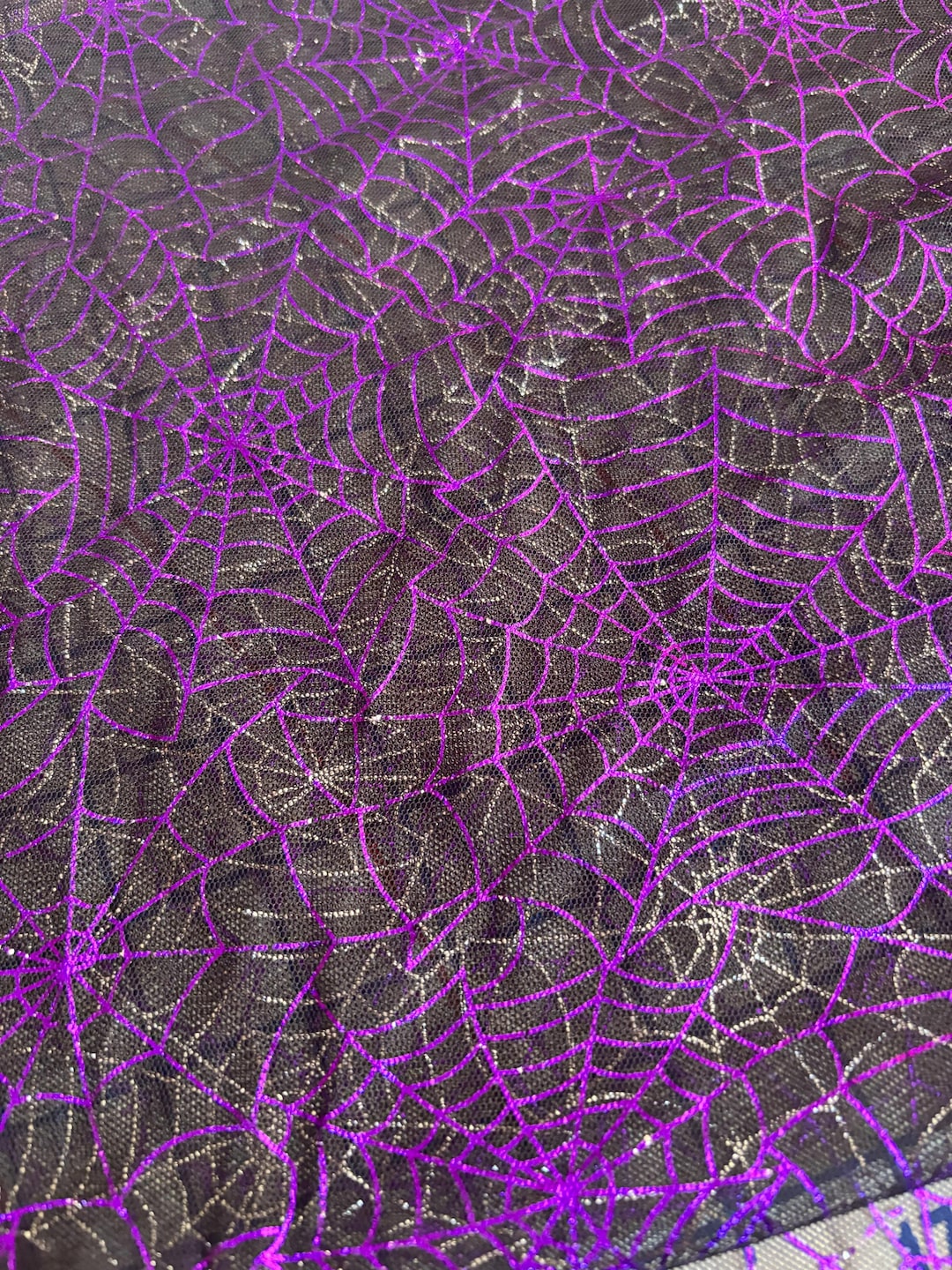 Black Mesh Fabric W/spider Webs - Etsy