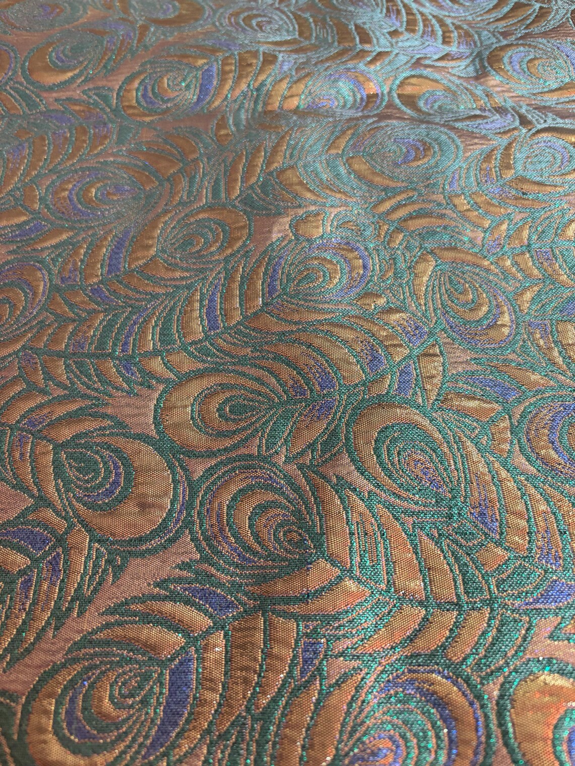 Peacock Metallic Fabric - Etsy