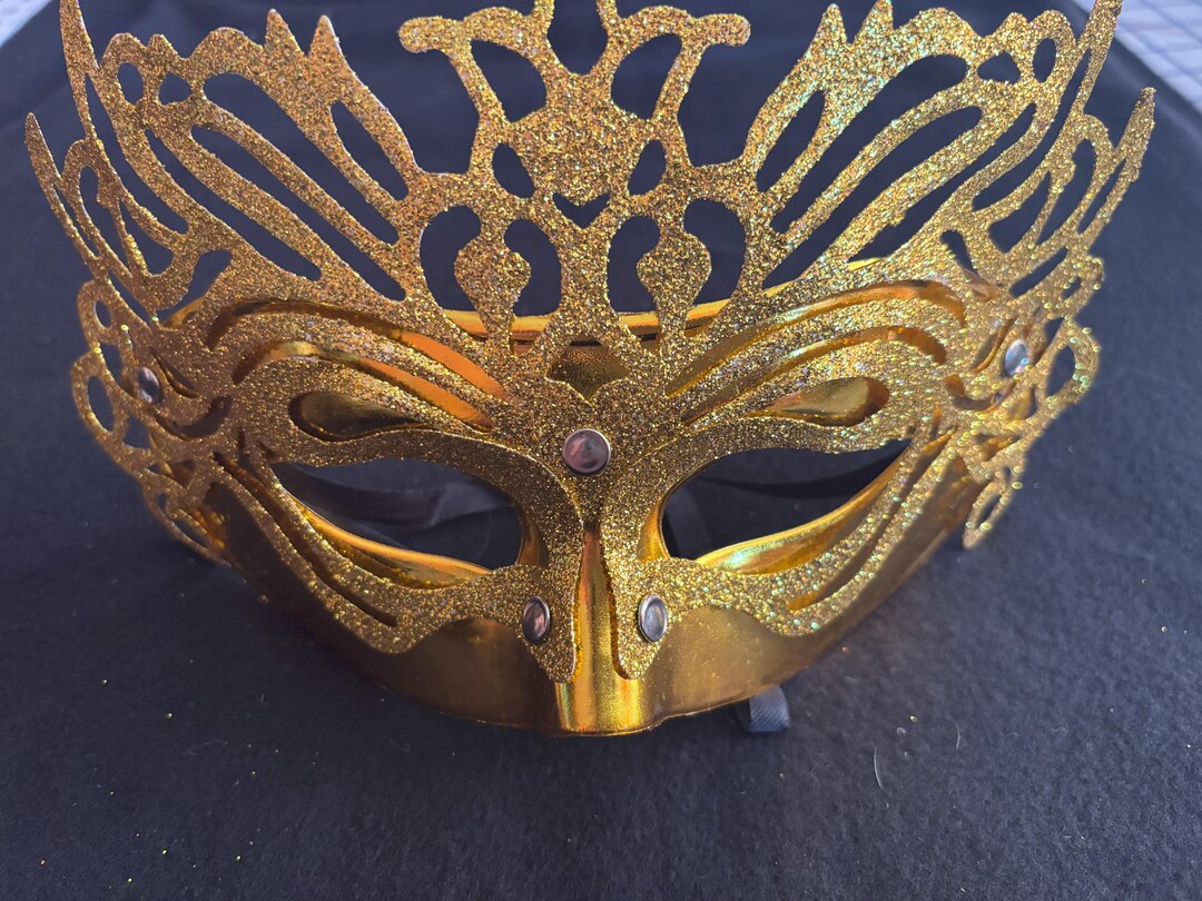 Gold Metallic Half Mask - Etsy