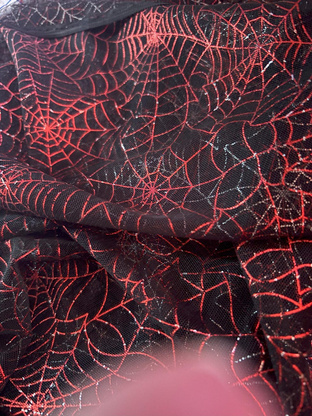 Black Mesh Fabric With Spider Web - Etsy