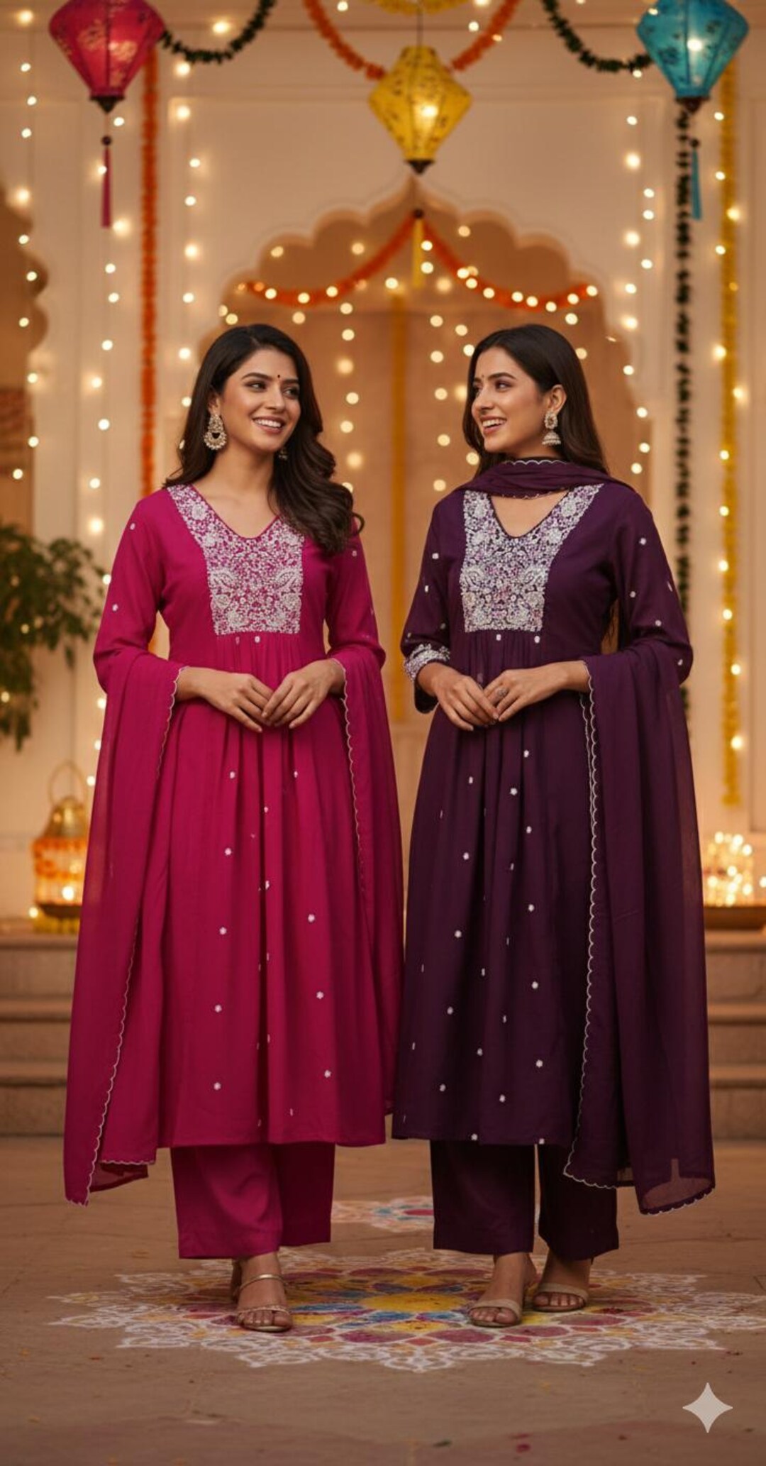Kurta Set for Women, 3 Piece Indian Ethnic Wear, Salwar Kameez for Eid ...