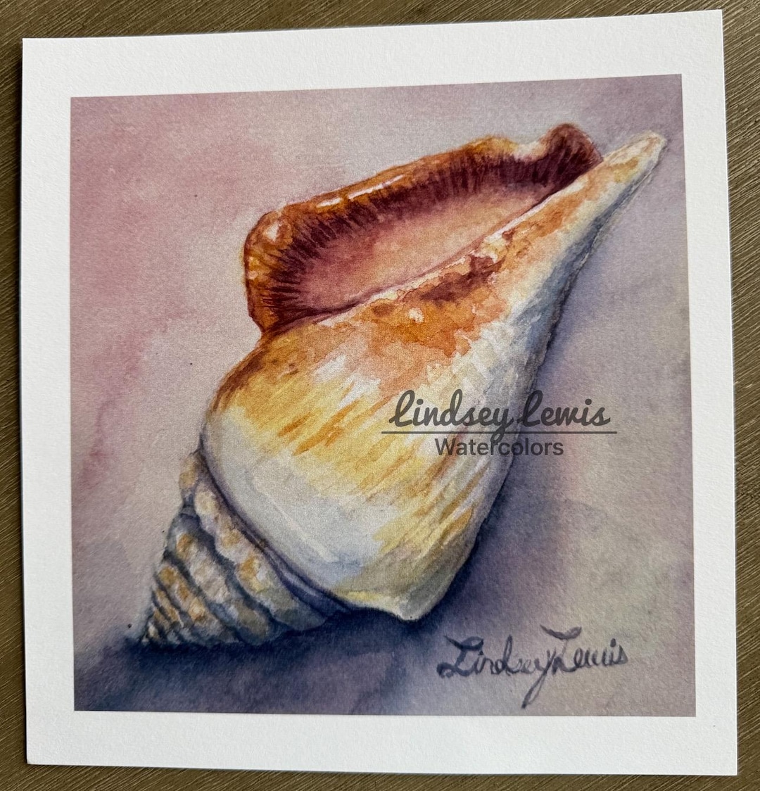 The Mermaid’s Call -shell Watercolor Print - Etsy