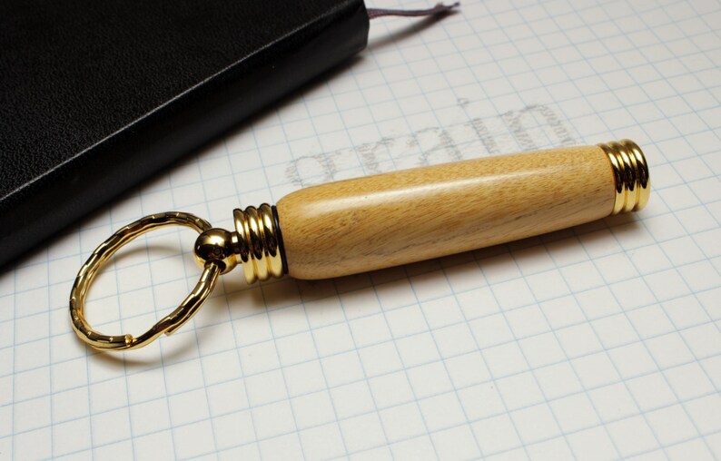 Secret Compartment Key Chain Ziricote Sapwood With 24kt Gold - Etsy Ireland