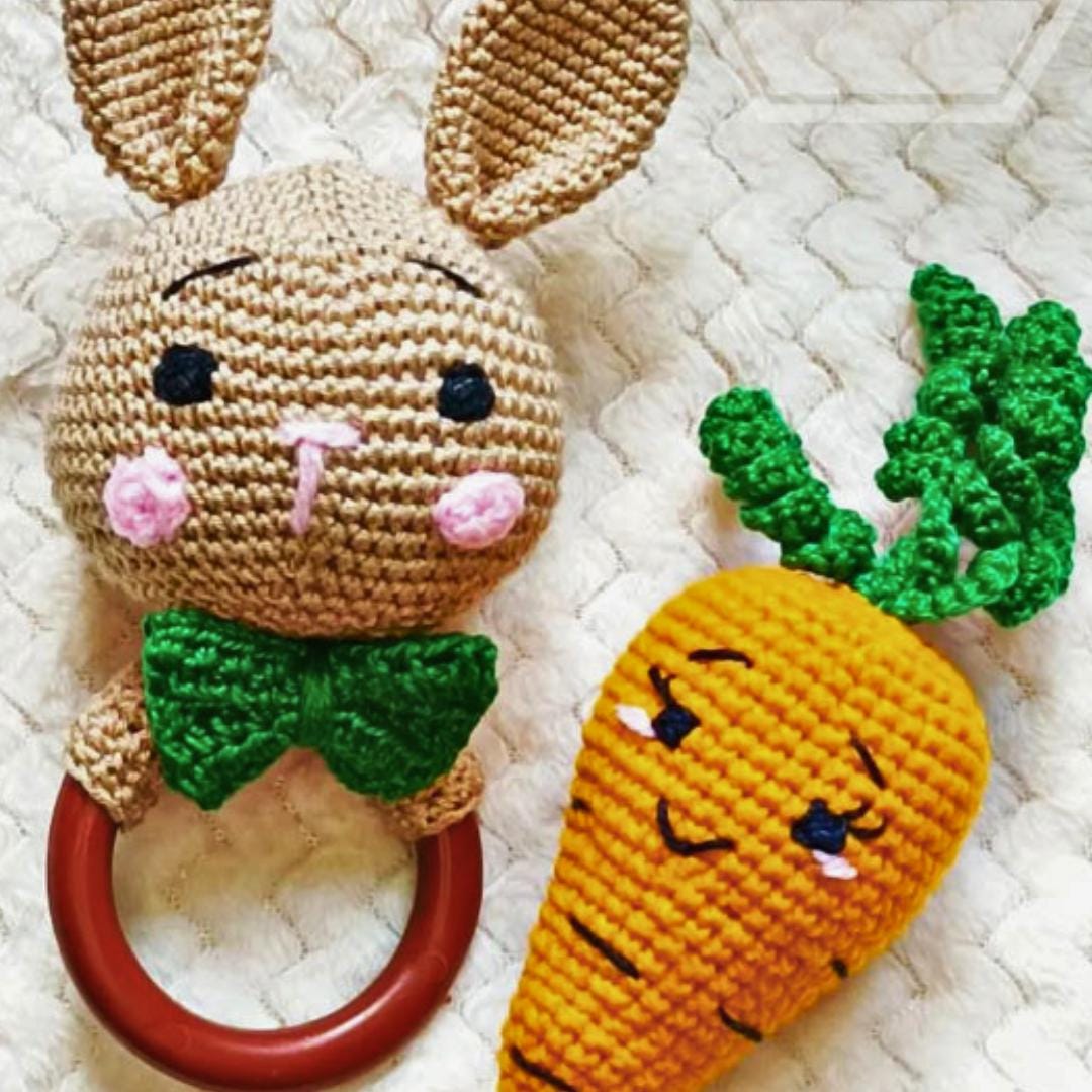 Bunny Rattle | Rabbit Baby Rattle | Woodland Animal Toy | PDF Tutorial ...