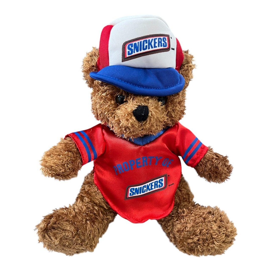 Vintage Galerie Snickers Teddy Bear Plush Brown With Cap Collectible ...