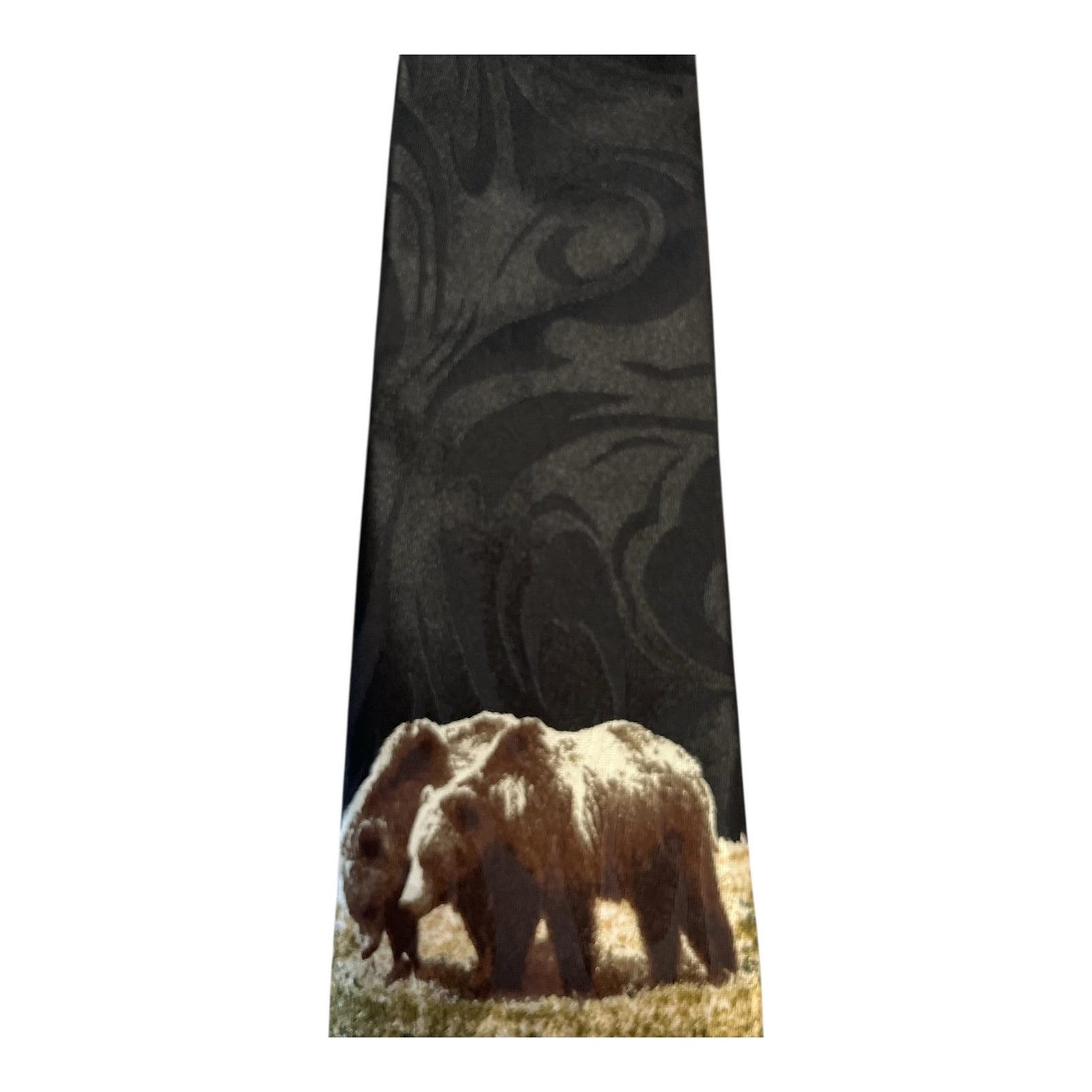 Fratello Novelty Tie – Grizzly Bear Print – 58 X 4" – Polyester – Made ...