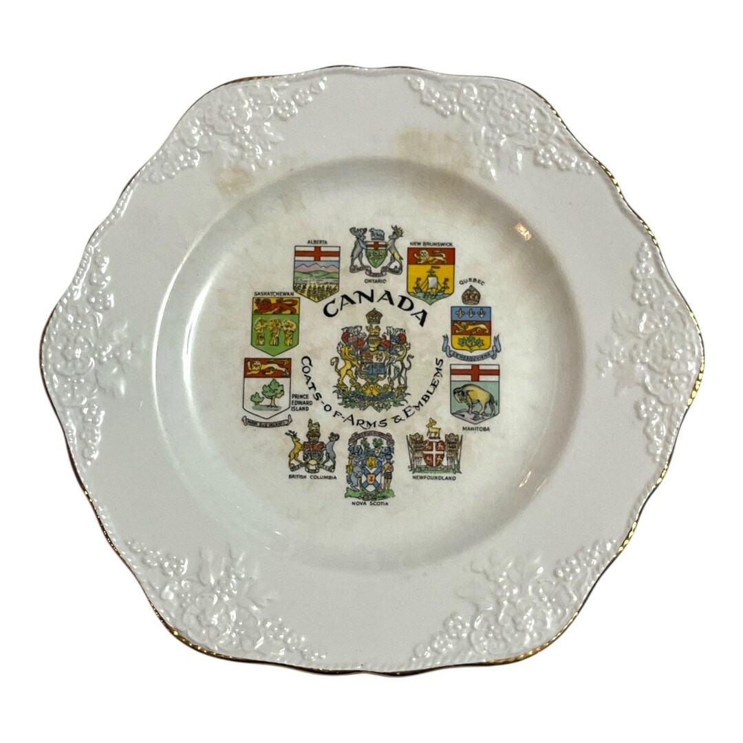 Vintage Canada Coats of Arms Plate Marlborough Old English Ironstone ...