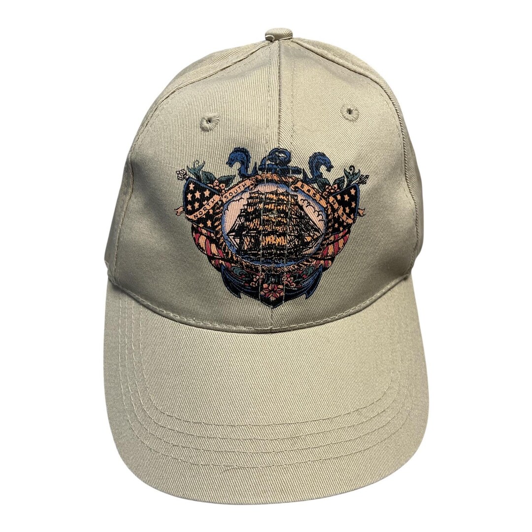 Vintage Y2K West Marine Nautical Crest Hat – Beige Cotton Adjustable ...