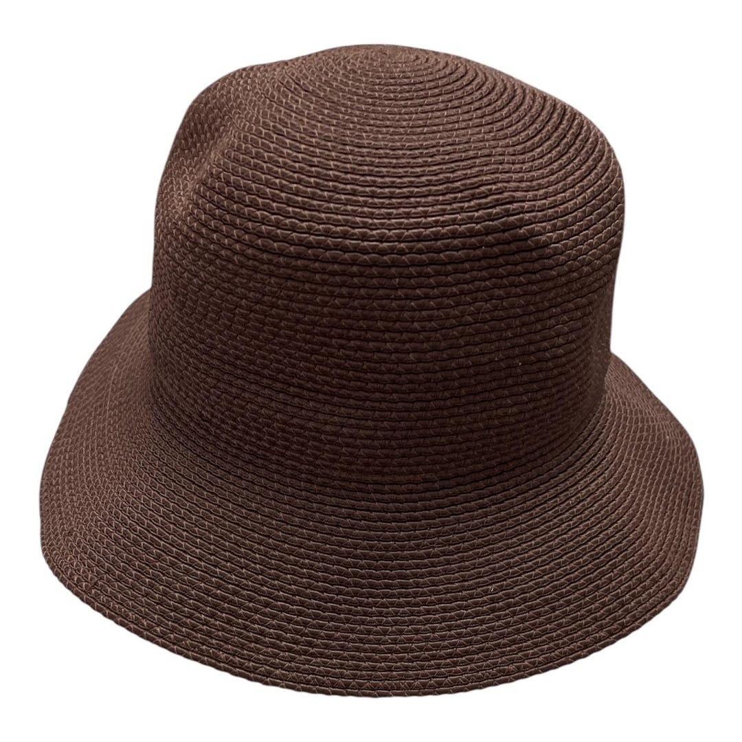 DAVID Brown Woven Bucket Hat – Women’s Classic Sun Hat – 12” Diameter ...