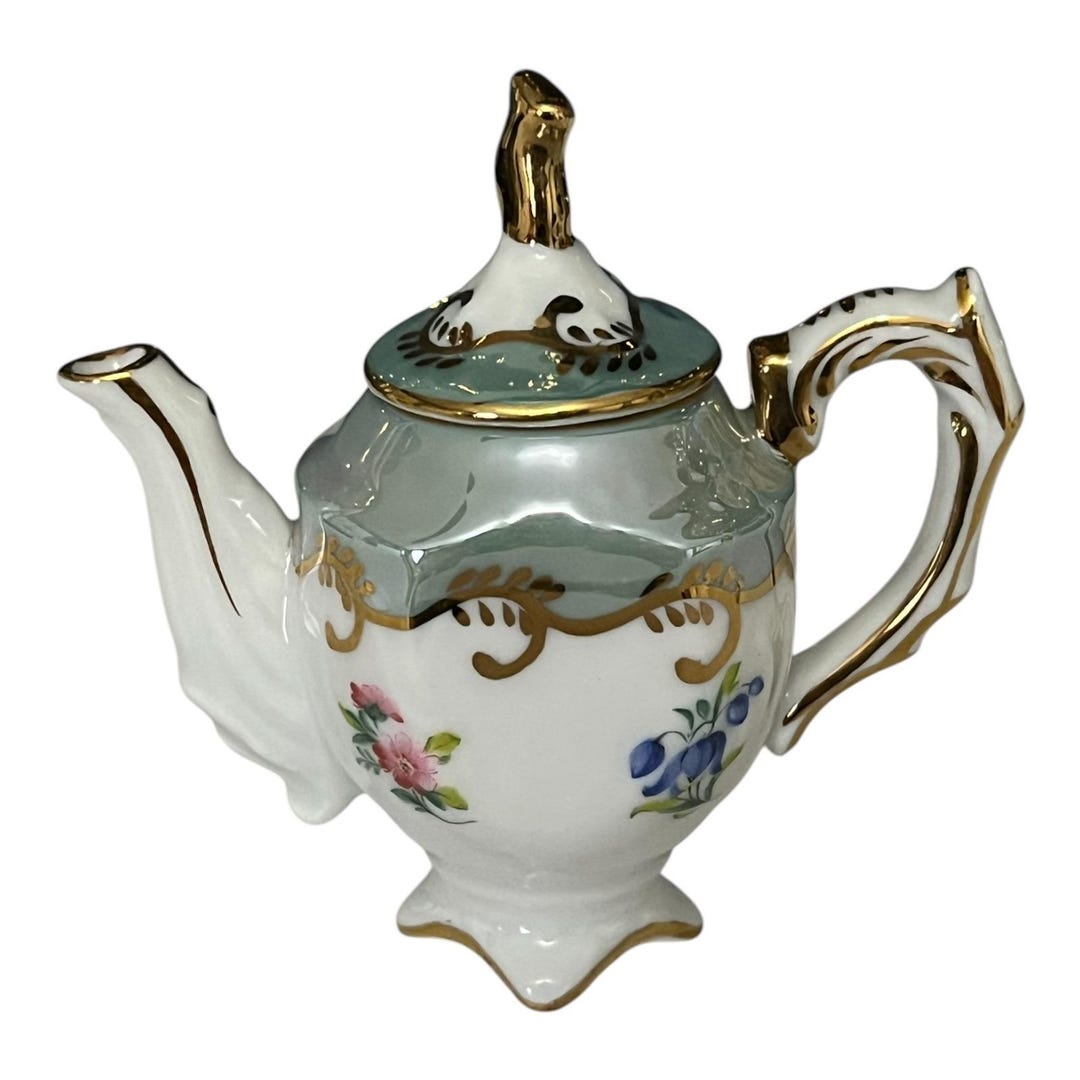 Past Times Collectible Porcelain Miniature Teapot - Vintage 1980's, 3 ...