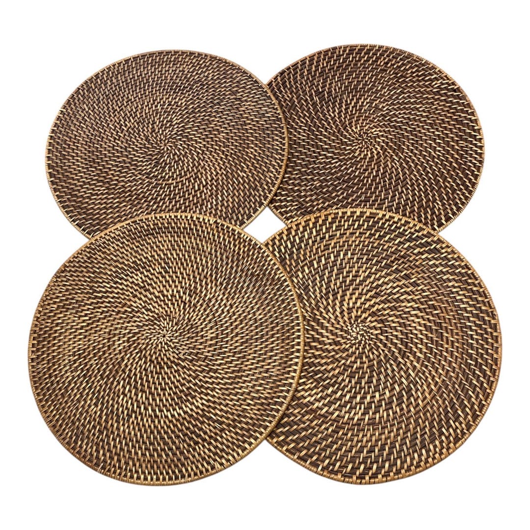 Vintage Early 2000s Woven Rattan-style Placemats – Set of 4 – Target - Etsy