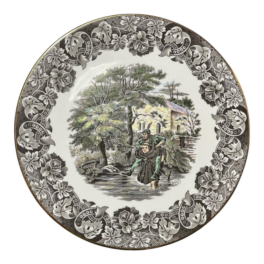 Vintage Robin Hood Collector Plate Friar Tuck Unholy Baptism Nicholas ...
