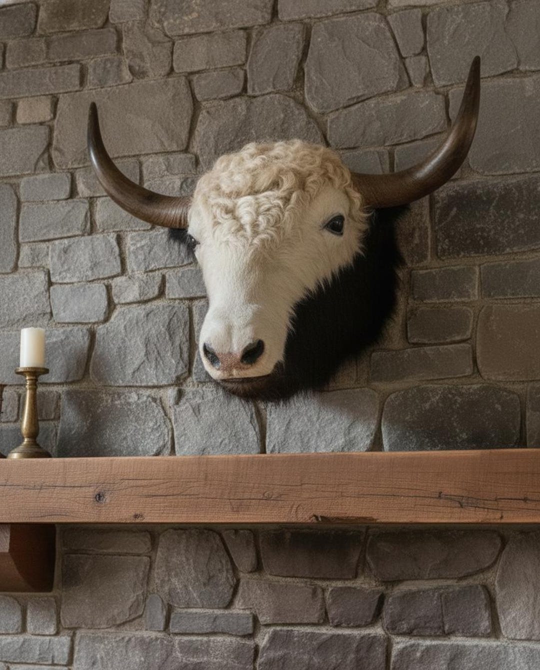 Life-size Yak Head With Original Horns | Farmhouse Wall Decor|real Ram ...