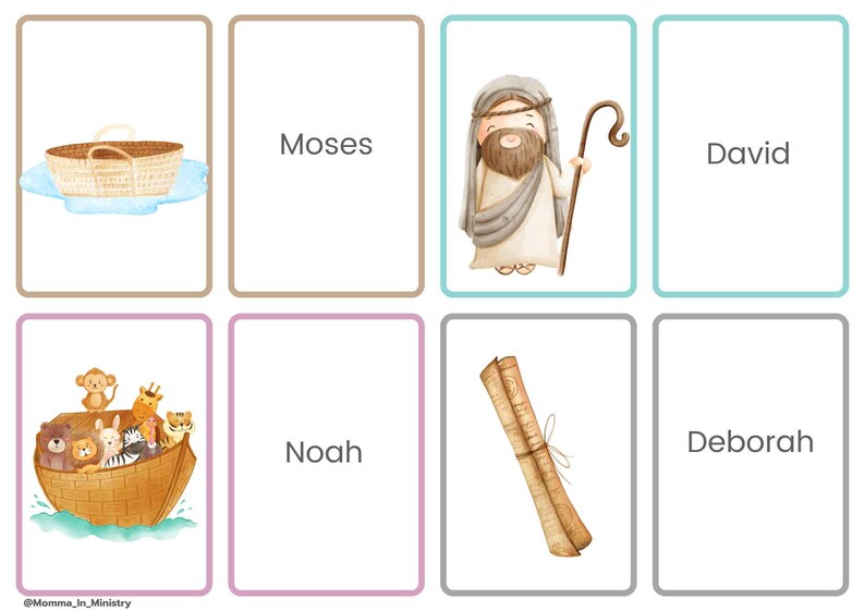 Bible Character Matching Card Game - Etsy
