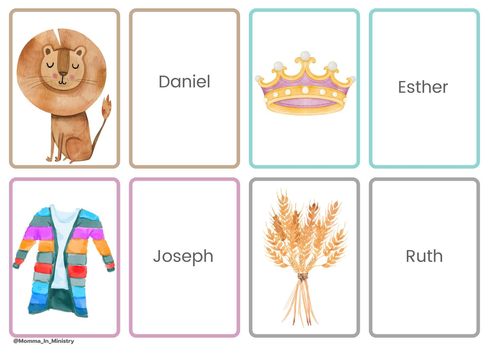 Bible Character Matching Card Game - Etsy