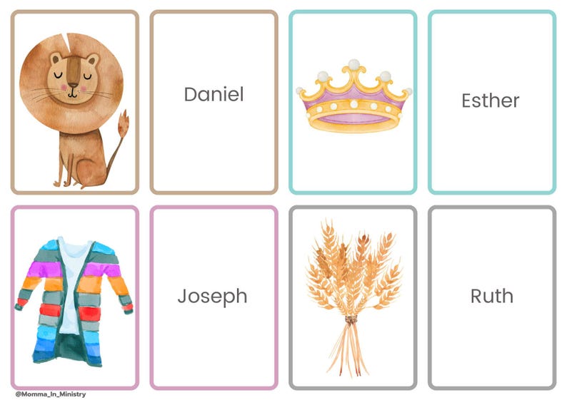 Bible Character Matching Card Game - Etsy