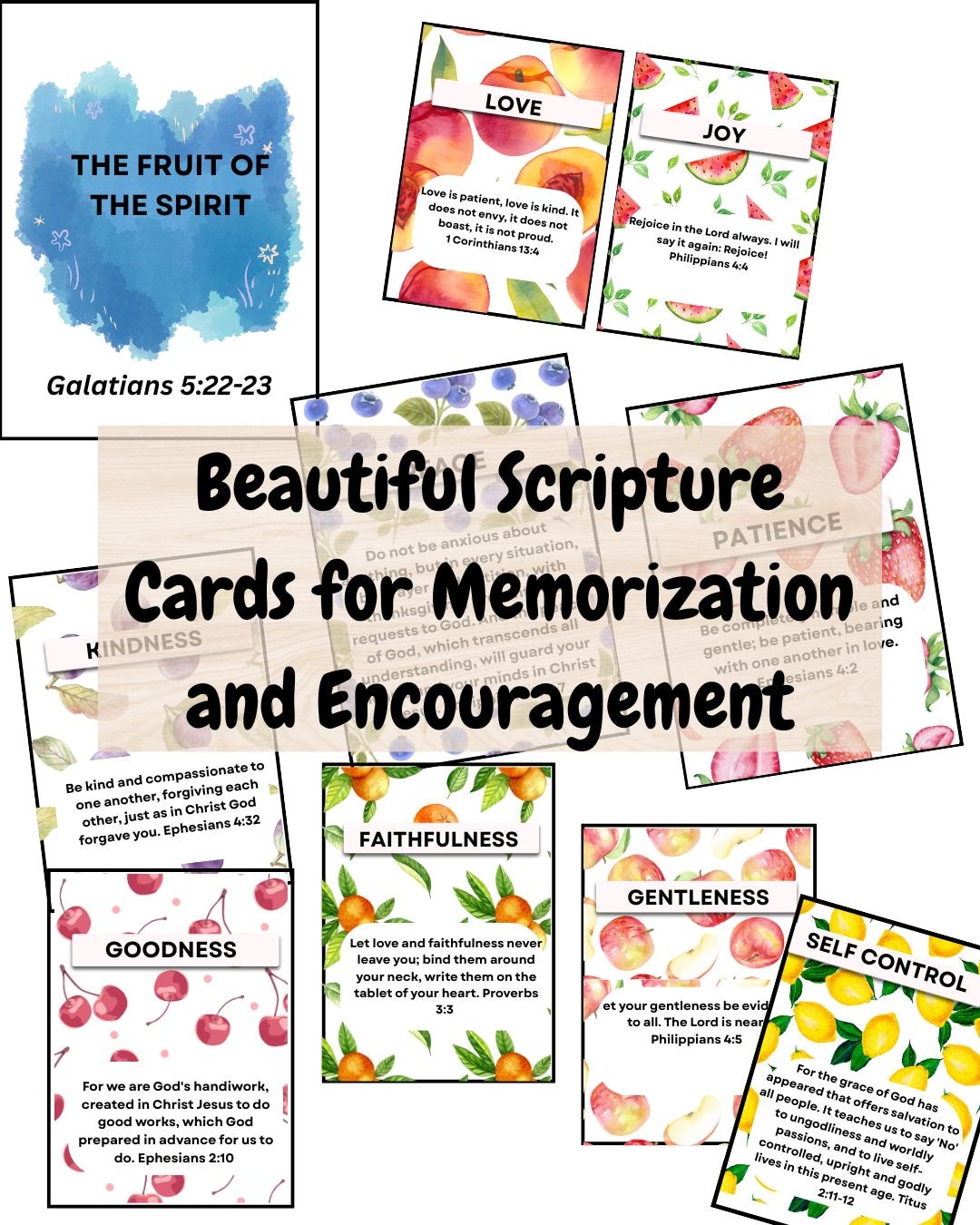 Fruit of the Spirit Scripture Cards for Adults – Printable Christian ...