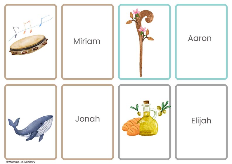 Bible Character Matching Card Game - Etsy