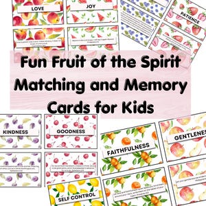 Kids Scripture Bible Verse Memory Matching Game Fruit of the Spirit ...