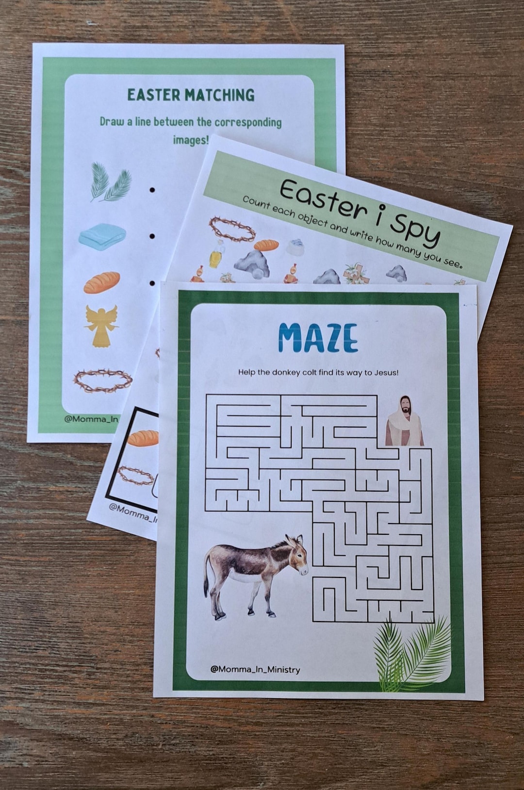 Christian Bible Activities for Kids – I Spy, Maze, & Match the Pictures ...