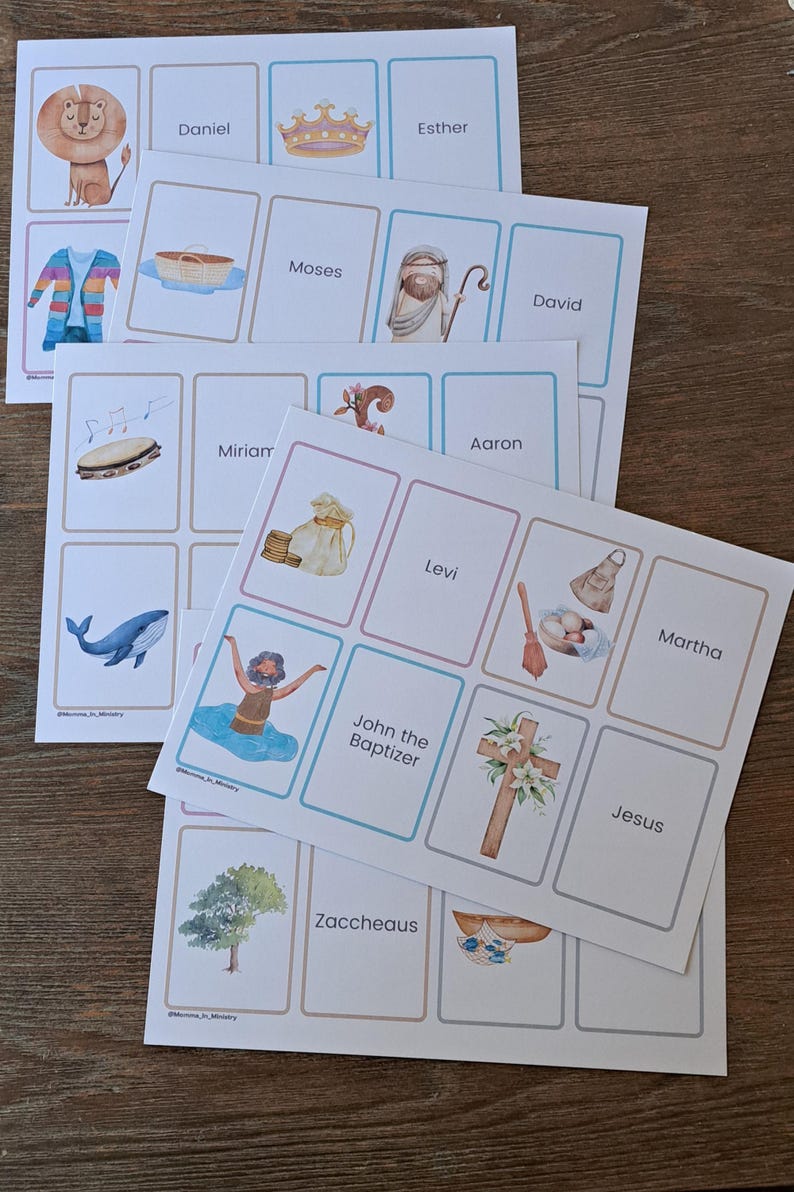 Bible Character Matching Card Game - Etsy