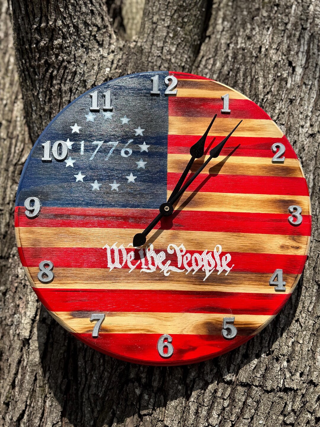 American Flag Clock - Etsy